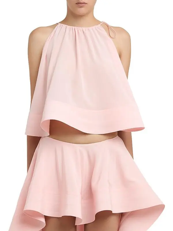 Stella McCartney Silk Sleeveless Frill Top - Ballet Pink
