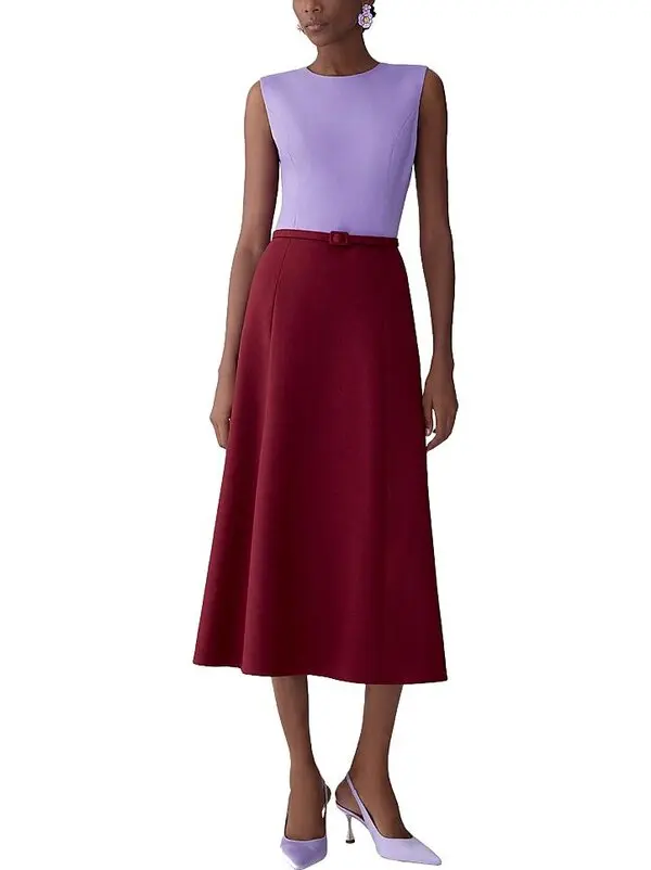 Carolina Herrera Sleeveless Colorblocked Dress - Rioja Multi