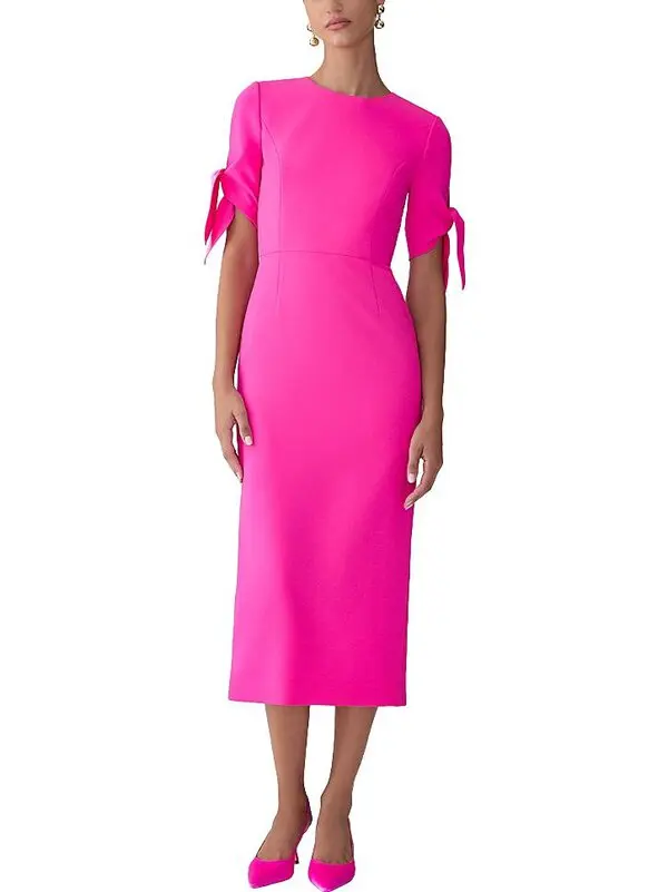 Carolina Herrera Midi Sheath Dress - Hot Pink