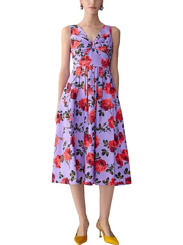 Carolina Herrera Bow Bodice A-line Dress - Violeta Multi