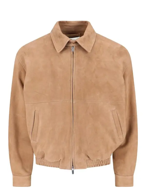 TONYWACK Suede Bomber Jacket - Beige