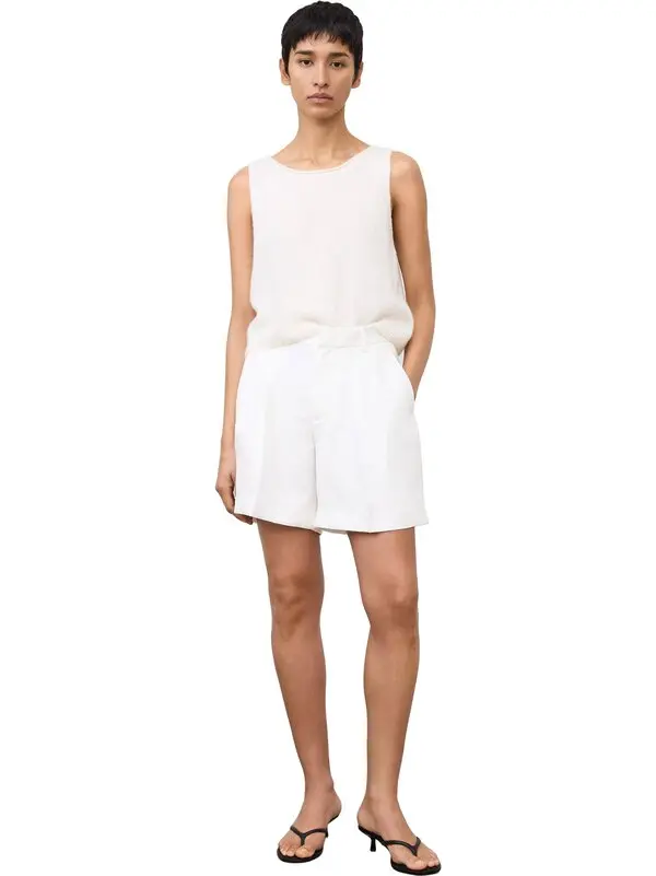 LISA YANG STORE Tailored Wide Leg Cropped Shorts - Meringue