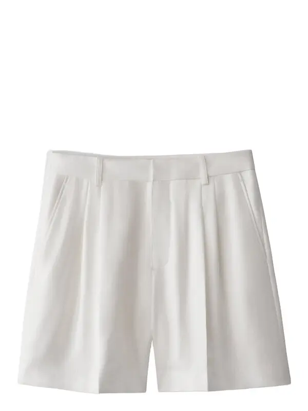 LISA YANG Tailored Wide Leg Cropped Shorts - Meringue