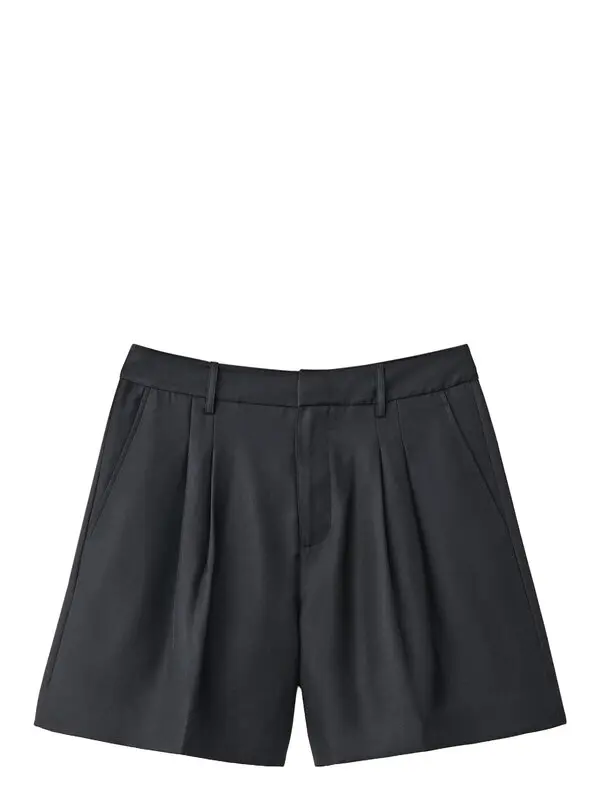 LISA YANG STORE Tailored Wide Leg Cropped Shorts - Midnight
