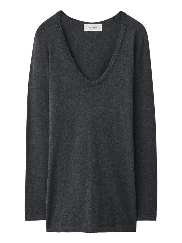 LISA YANG STORE Amalea Cotton Cashmere Top - Eclipse