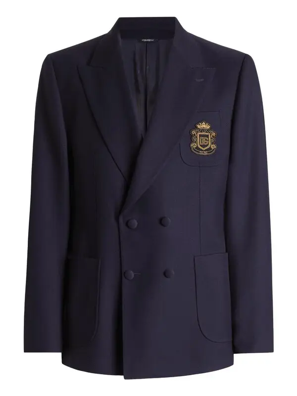 Dolce & Gabbana Double-breasted Portofino Wool Jacket - Blue