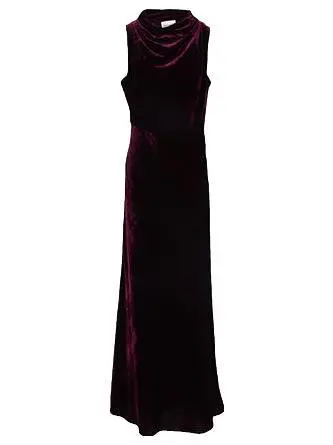 SEMICOUTURE Sleeveless Velvet Maxi Dress - Plum