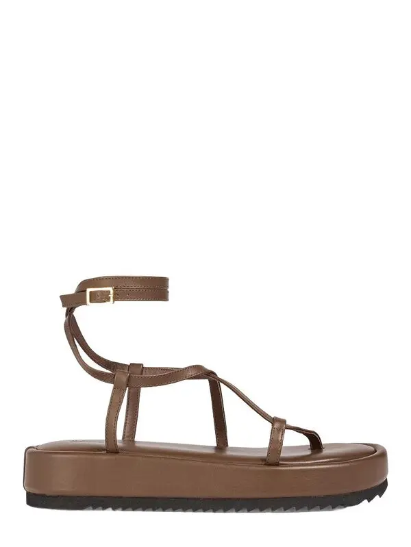 Johanna Ortiz Cocobolo Leather Platform Sandals - Chocolate