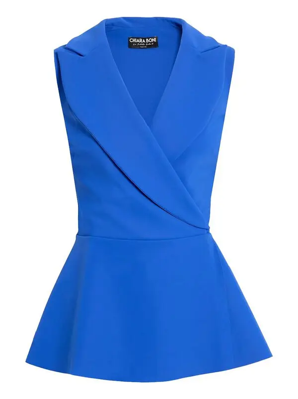 Chiara Boni La Petite Robe Dominy Stretch-jersey Peplum Top - Bright Blue