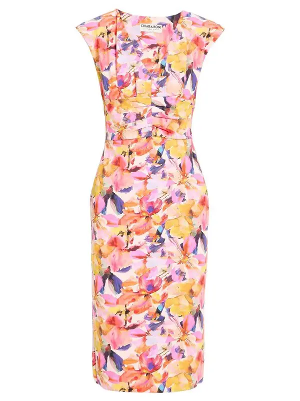 Chiara Boni La Petite Robe Shunji Draped Floral-print Stretch-jersey Dress - Multicolor