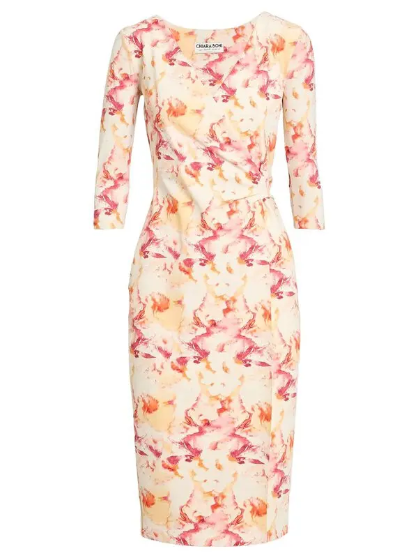 Chiara Boni La Petite Robe Shinzo Wrap-effect Floral-print Stretch-jersey Midi Dress - Cream