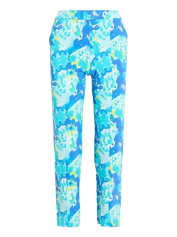 Chiara Boni La Petite Robe Vika Cropped Floral-print Pants - Turquoise