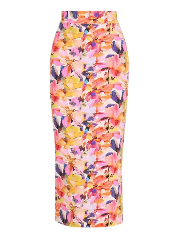 Chiara Boni La Petite Robe Luminette Floral-print Midi Skirt - Yellow