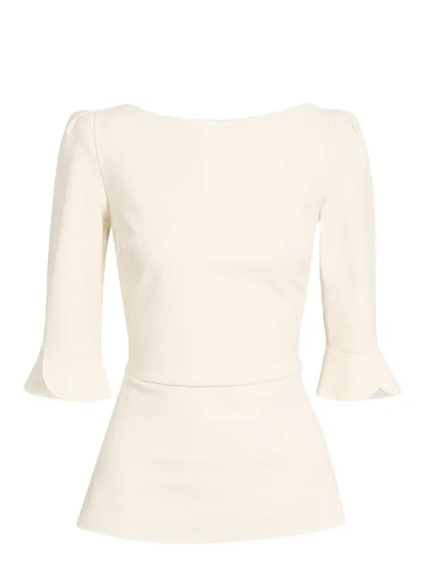 Chiara Boni La Petite Robe Edelmira Ruffled Stretch-jersey Top - Cream