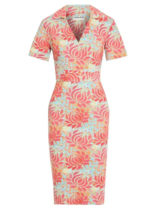 Chiara Boni La Petite Robe Floral-print Stretch-jersey Dress - Coral