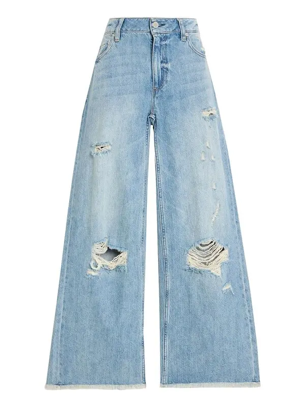 Alice + Olivia Amelia High-rise Wide-leg Jeans - Mid Denim