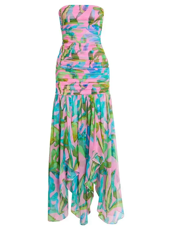Retrofete Teryn Strapless Floral-print Maxi Dress - Pink