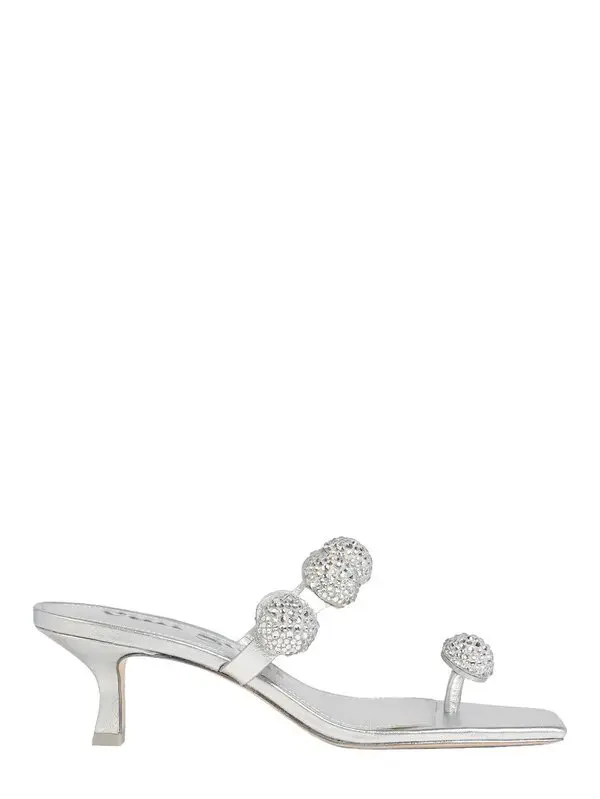 Cult Gaia Sarina Crystal-embellished Metallic Sandals - Silver