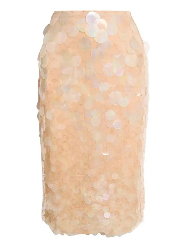 Retrofete Riley Sequined Crepe De Chine Skirt - Neutral