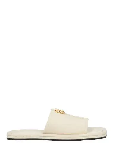 Victoria Beckham Lambskin Slide Sandals - White