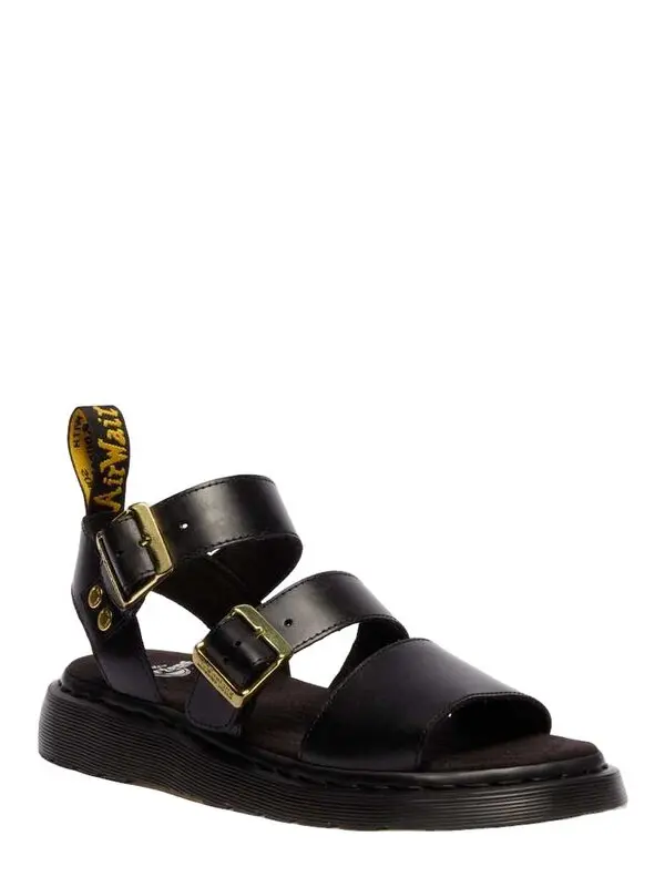 Dr. Martens Gryphon Atlas Leather Gladiator Sandals - Black