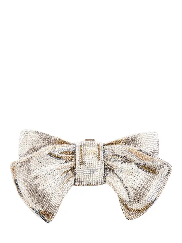 Judith Leiber Bow Just For You Clutch - Silver