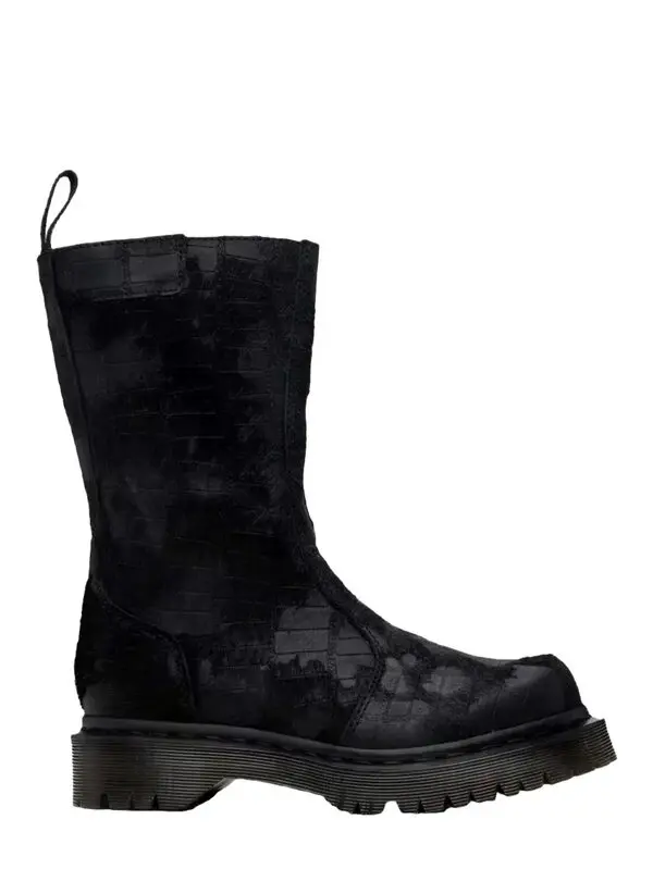 Dr. Martens Rejena Crocodile-effect Boots - Black