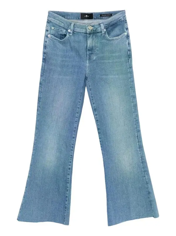 7 For All Mankind Cropped Flare Jeans - Blue