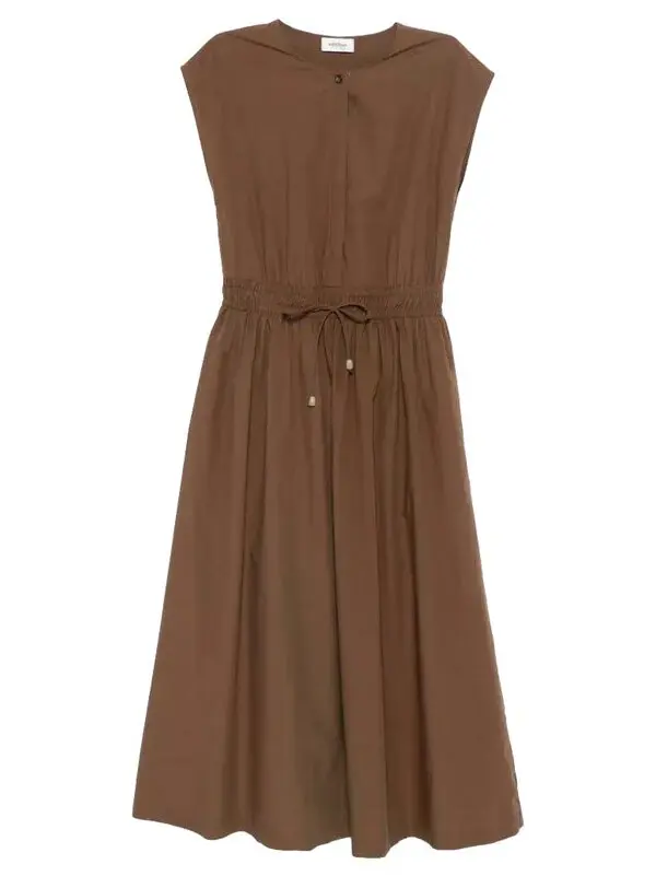 OTTOD'AME Drawstring Sleeveless Maxi Dress - Brown