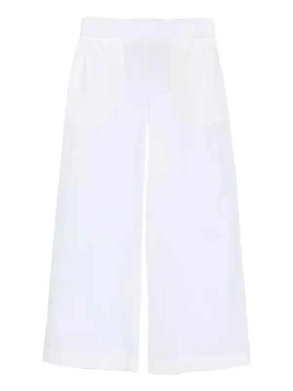 OTTOD'AME Elasticated Wide Leg Cropped Trousers - White