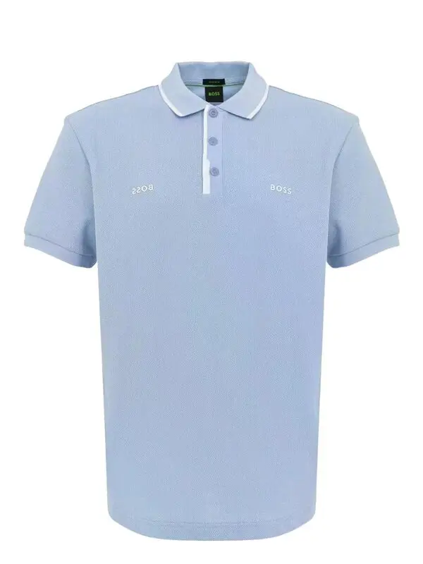 BOSS Logo-detail Polo Shirt - Blue