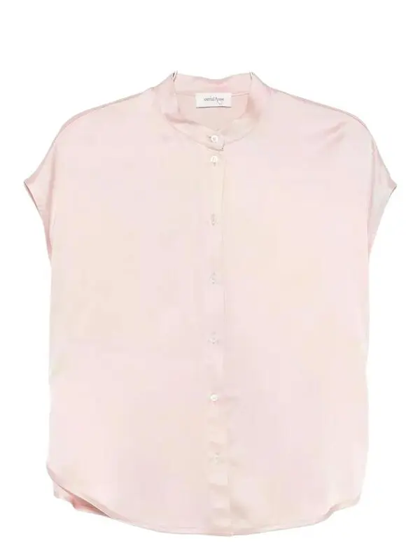 OTTOD'AME Button Down Mandarin Collar Shirt - Pink
