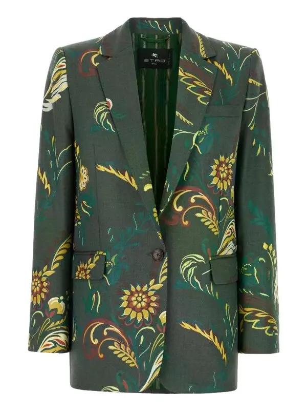 Etro Floral-print Blazer - Green