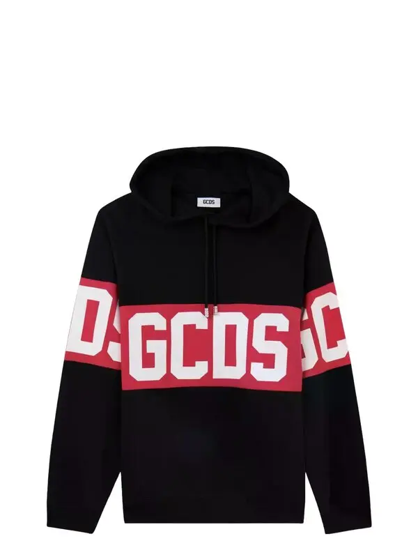 Gcds Logo-band Hoodie - Black