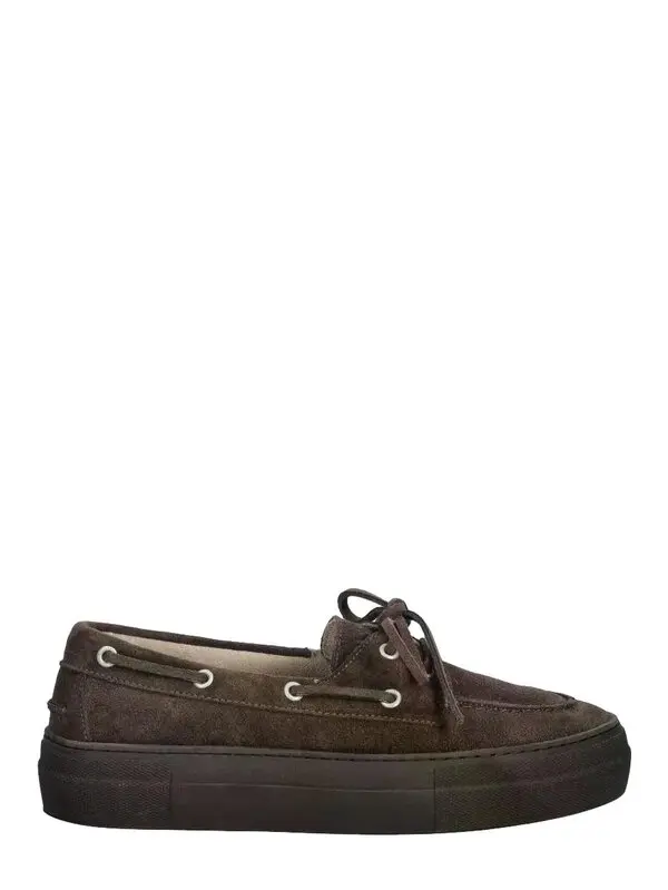 SUMMERY COPENHAGEN Lace-up Suede Boat Shoes - Brown