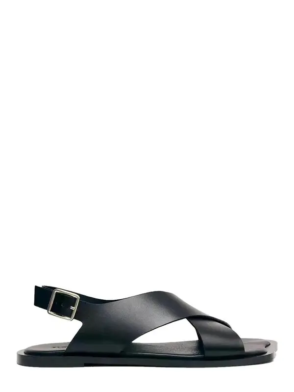ALOHAS Crossover Strap Sandals - Black