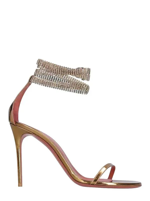 Amina Muaddi Crystal-embellished Sandals - Gold