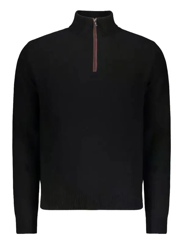 Fedeli Half-zip Sweater - Black