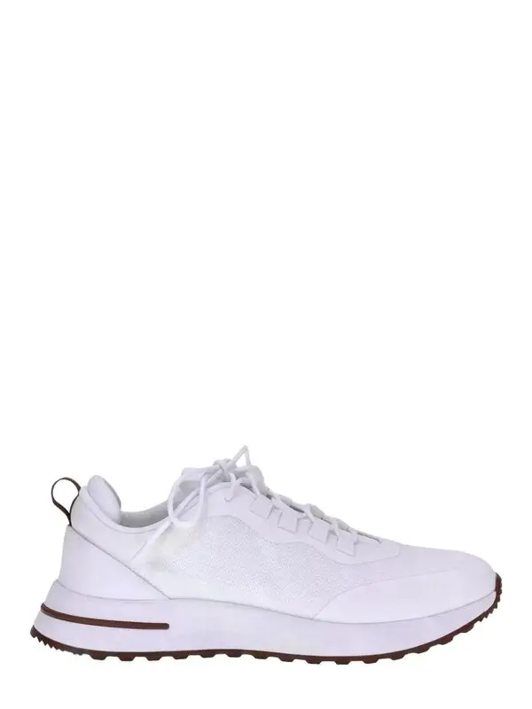 Loro Piana Week End Walk Lace-up Nylon Sneakers - White