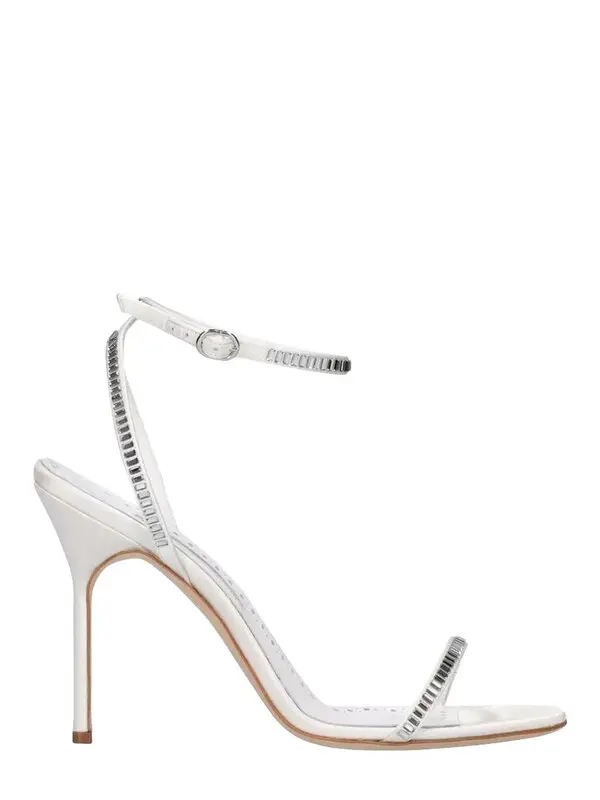 Manolo Blahnik Embellished Heeled Sandals - White