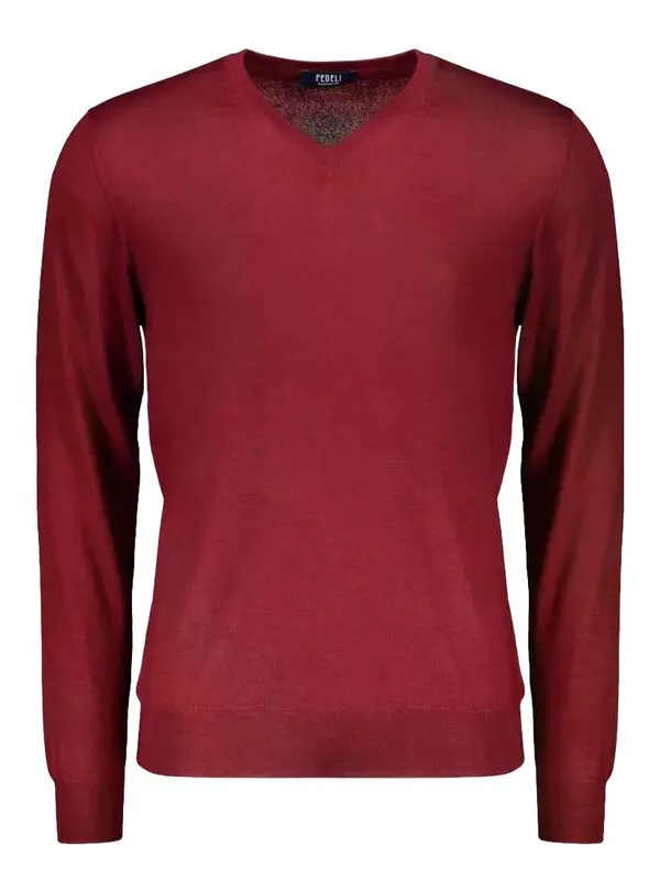 Fedeli V-neck Sweater - Red