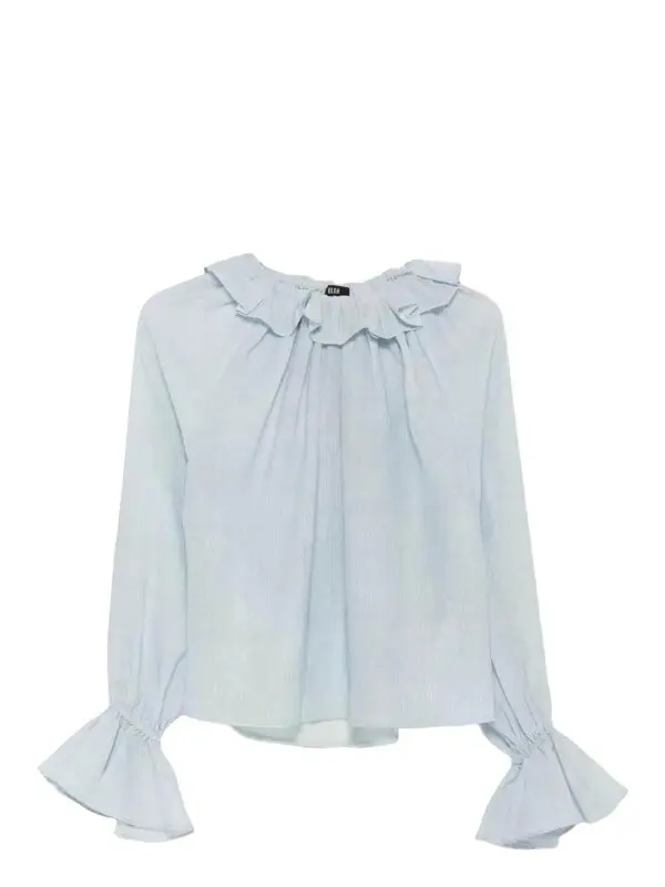 ELEH Ruffled-sleeve Blouse - Grey