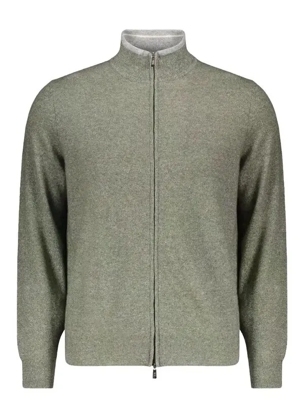 Fedeli Knit Zip Cardigan - Green