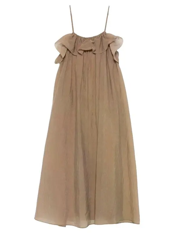 ELEH Ruffled Strap Maxi Dress - Neutrals