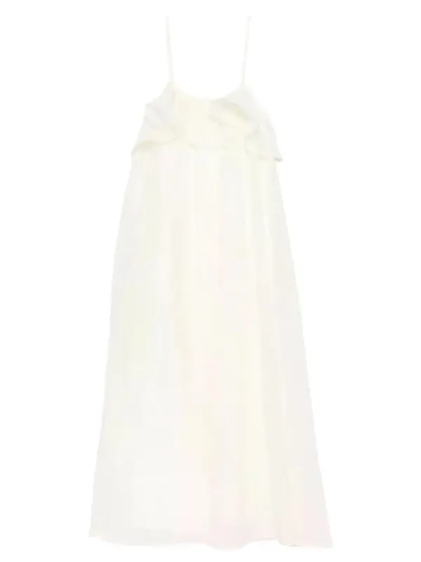 ELEH Ruffled Midi Dress - White
