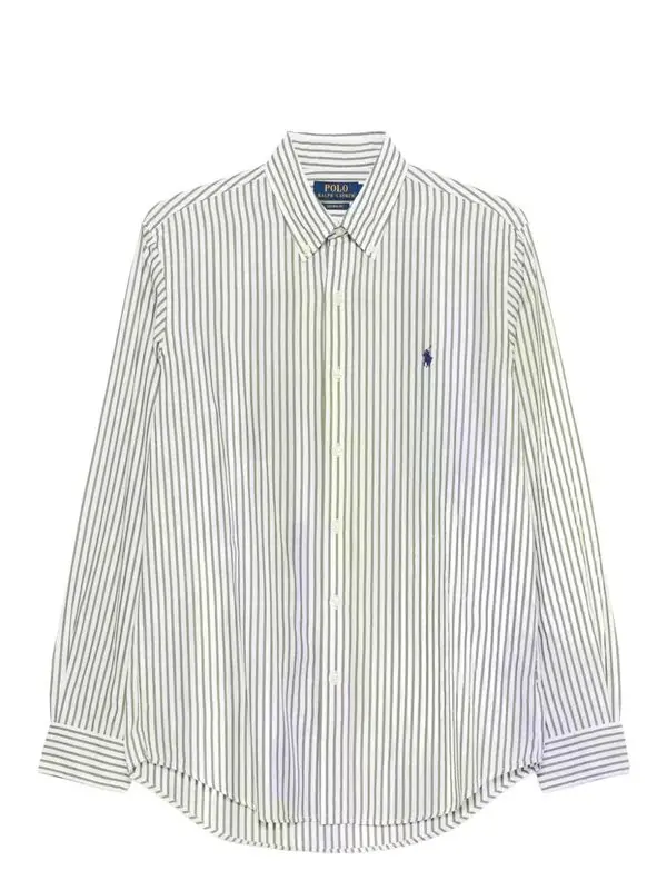 Polo Ralph Lauren Striped-pattern Logo-embroidery Shirt - White
