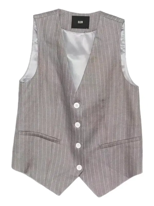 ELEH Pinstripe Button Waistcoat - Grey
