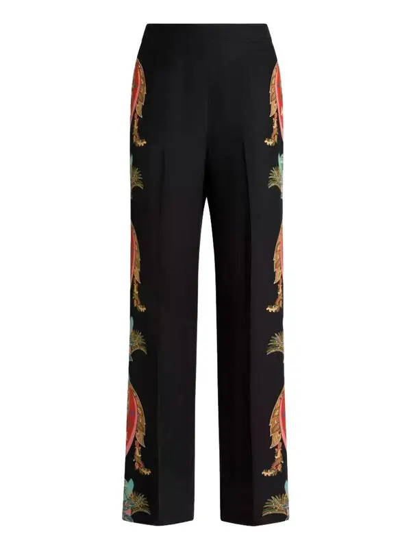 Etro Leafy Paisley Trousers - Black