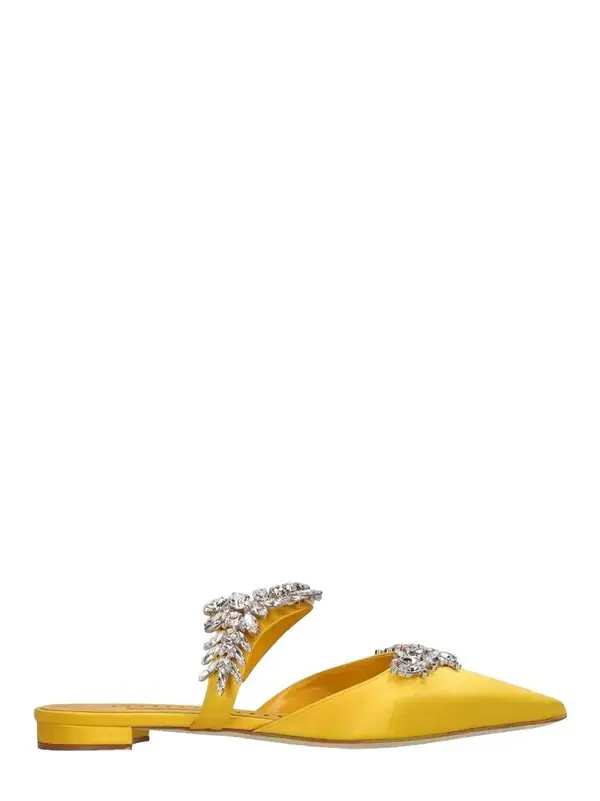 Manolo Blahnik Jewel-embellished Mules - Yellow