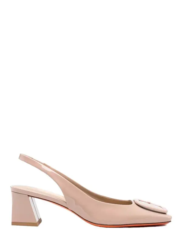 Santoni Buckle Leather Pumps - Neutrals